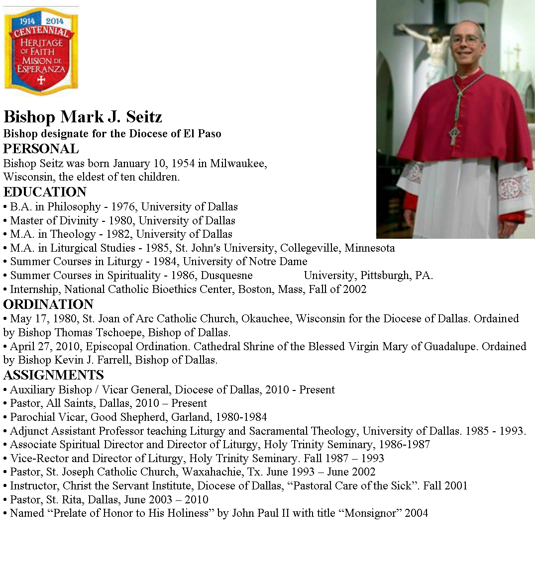 St Matthew Catholic Church of El Paso, Texas Holy Week 2015